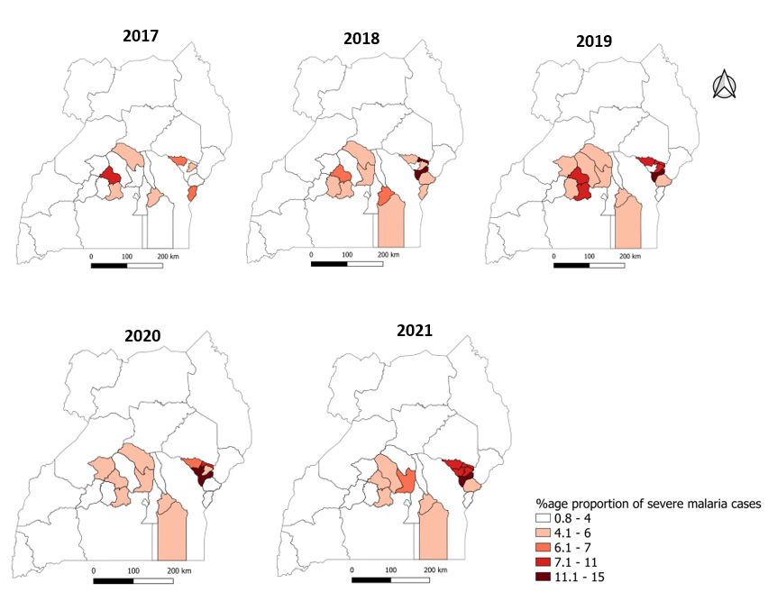 Trends and Distribution of Severe Malaria Cases, Uganda, 2017–2021 ...