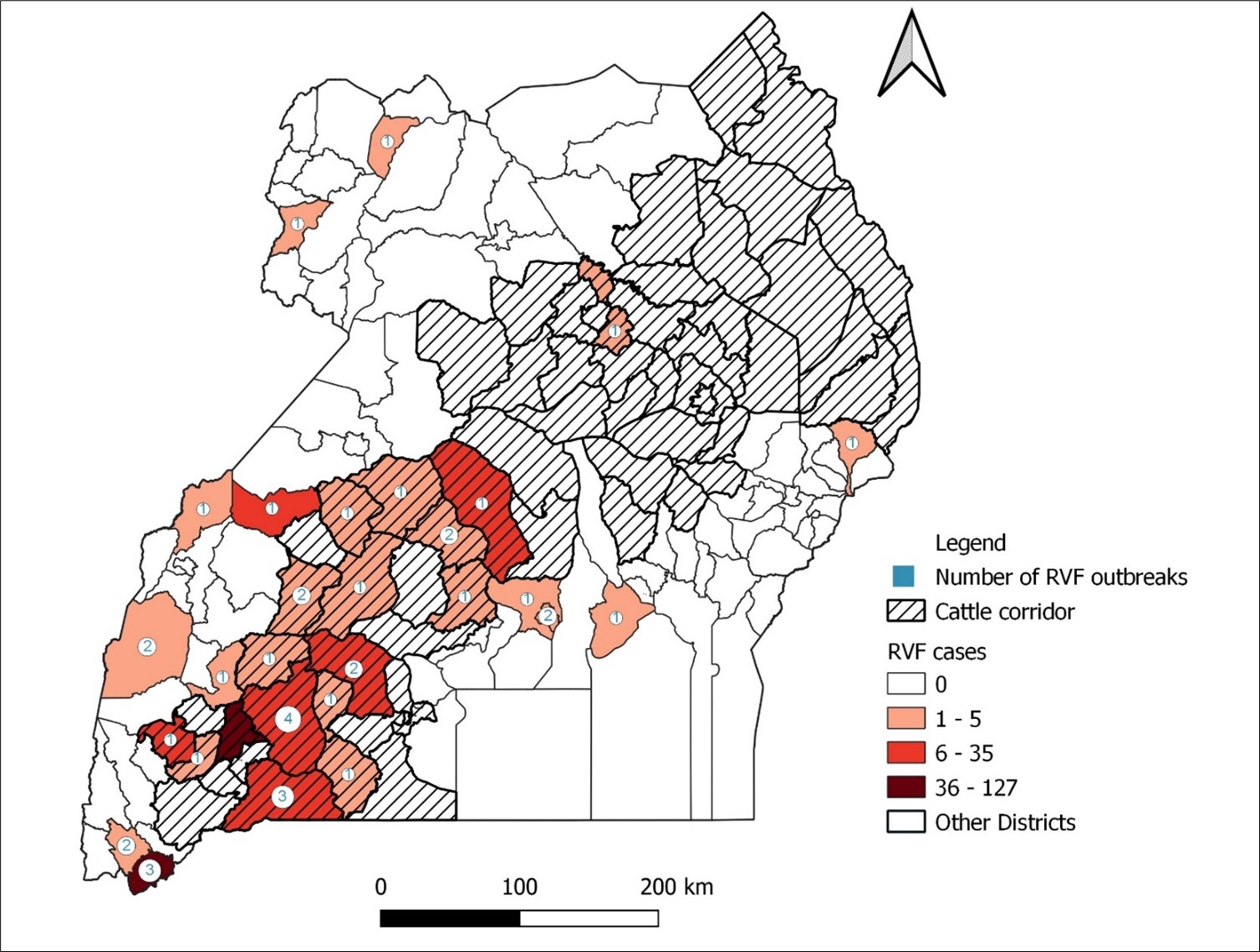Descriptive analysis of Rift Valley Fever Outbreaks, Uganda, 2016–2023 ...