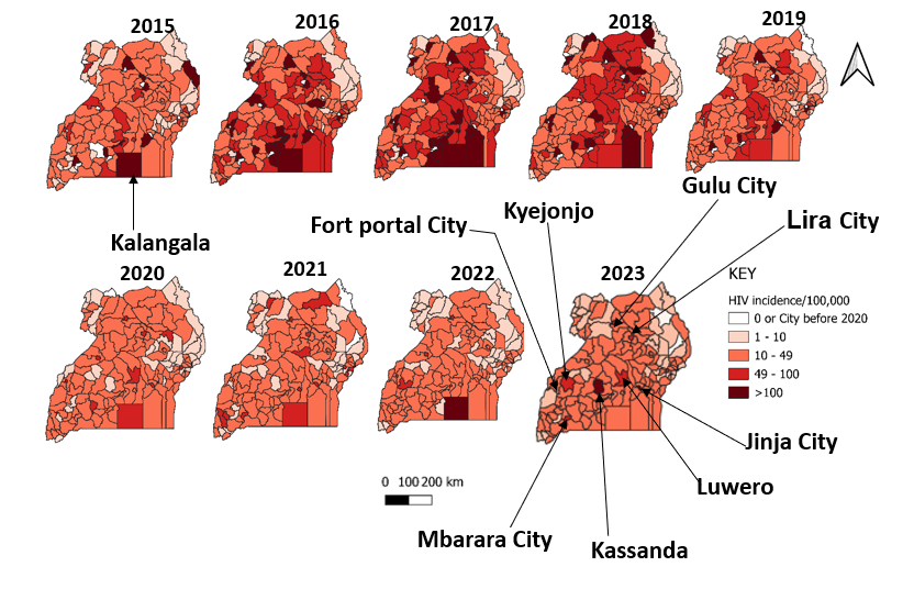 Trends and distribution of HIV incidence among children aged 0-14 years ...